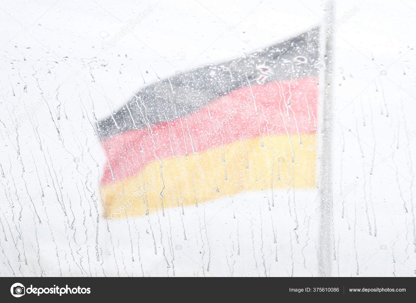 German Flag Blurred Background Glass Rain Sad Dramatic Day Germany ...