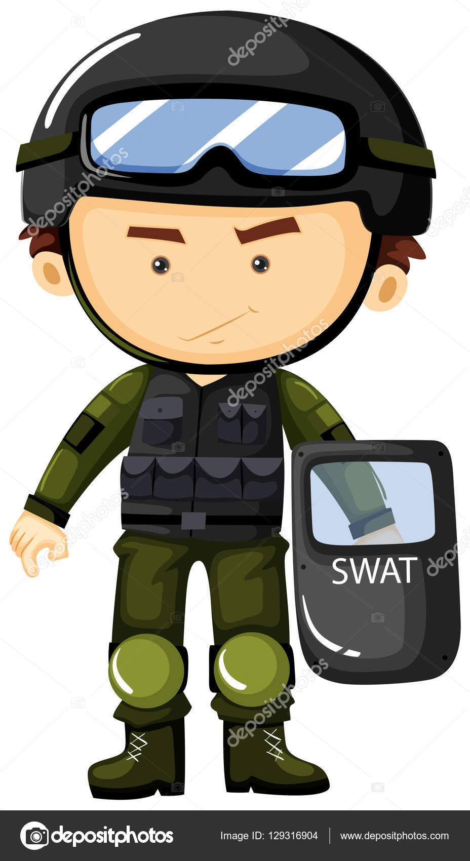 SWAT man in green safety suit Stock Vector Image by ©interactimages ...