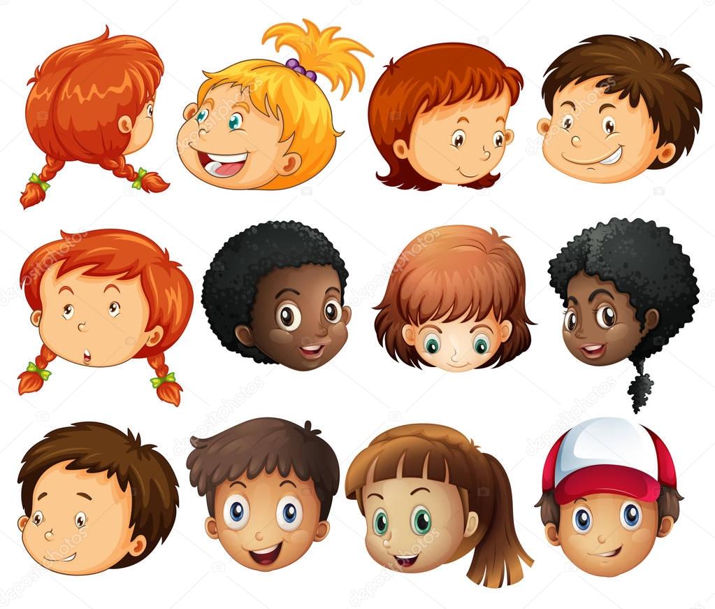 Different faces of boys and girls Stock Vector by ©interactimages 129315524