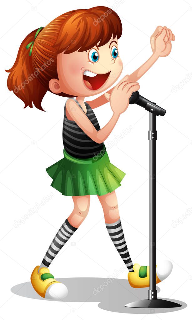 Girl singing on the microphone — Stock Vector © interactimages #132068748 Girl singing on the microphone — Stock Vector © interactimages #132068748