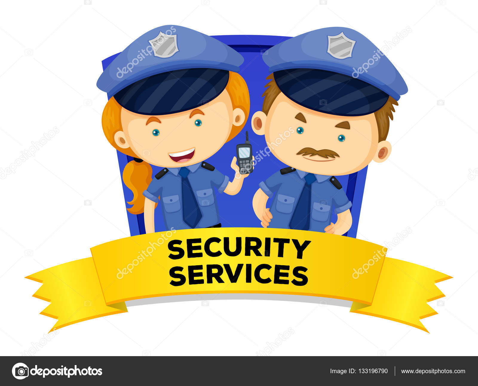 Job wordcard with two security services Stock Vector Image by ...