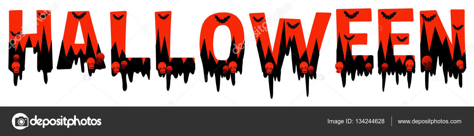 Word design for halloween in black and orange Stock Vector Image by ...