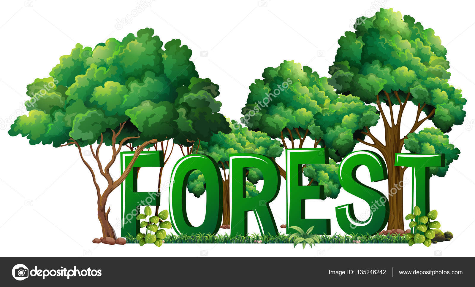 Font design for word forest Stock Vector by ©interactimages 135246242