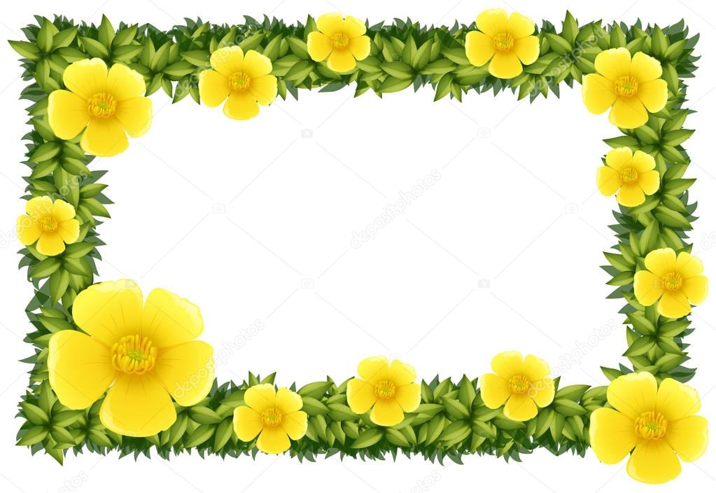 Frame design with yellow flowers — Stock Vector © interactimages #136129580