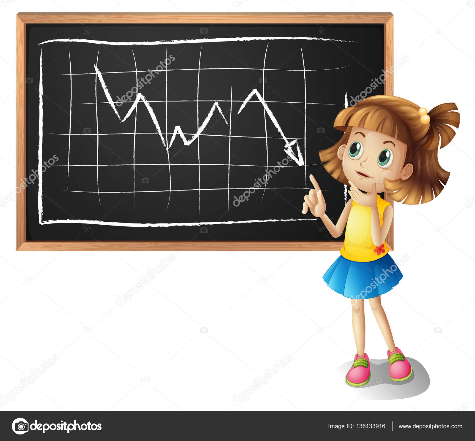 Girl explaining line graph Stock Illustration by ©interactimages #136133916 Girl explaining line graph Stock Illustration by ©interactimages #136133916