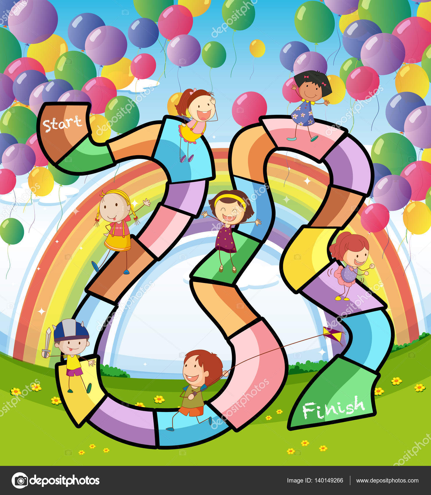 Game template with kids in park Stock Vector Image by ©interactimages ...