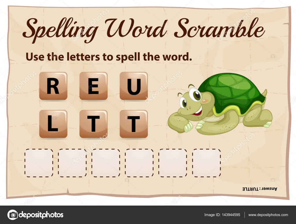Spelling word scramble game with word turtle Stock Vector Image by ...