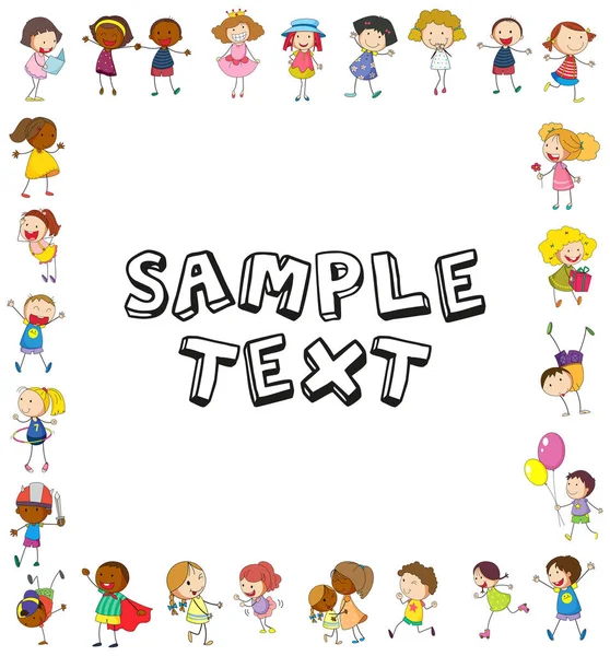 Frame template with teacher and students Stock Vector by ...