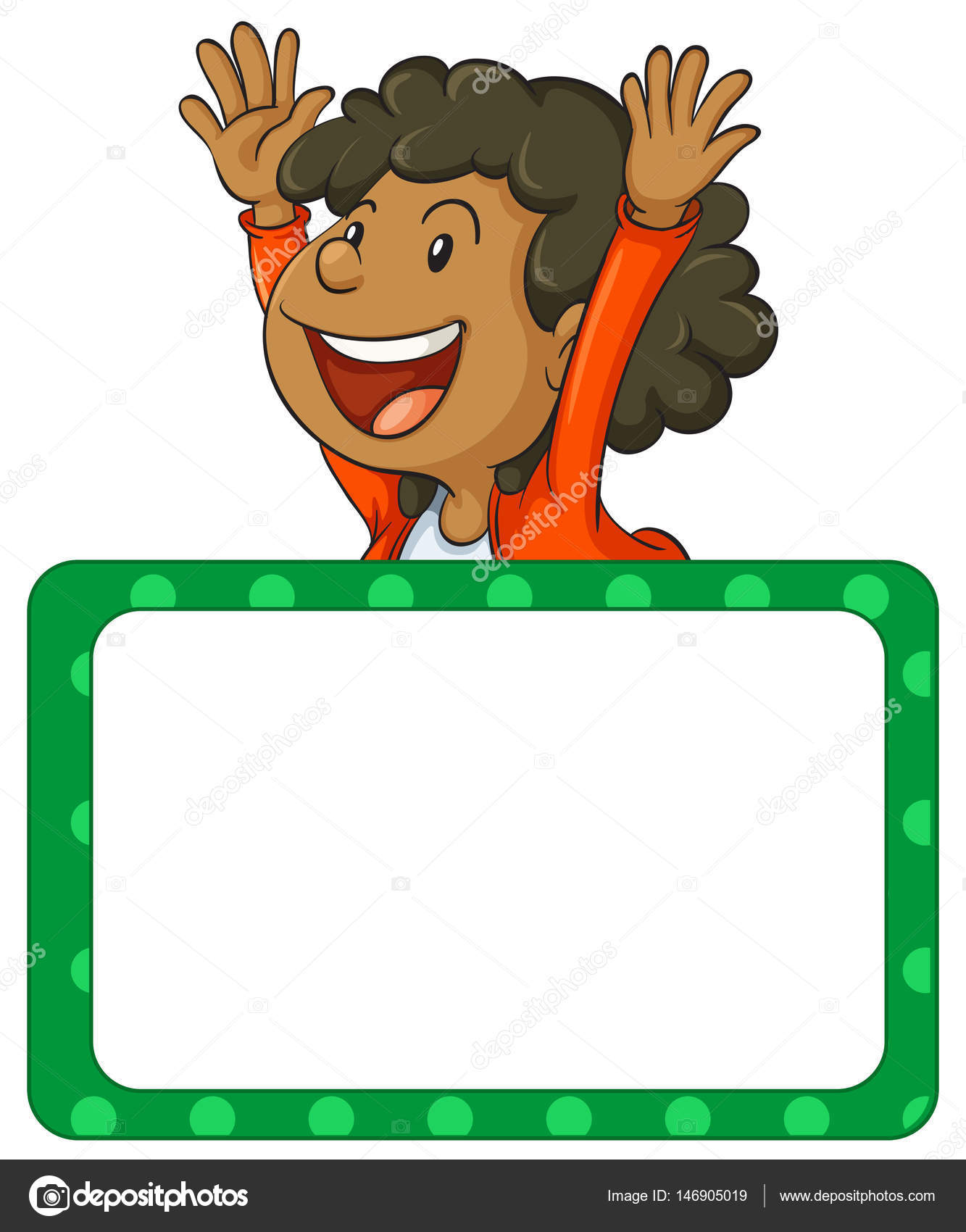 Border template with happy girl Stock Vector Image by ©interactimages ...