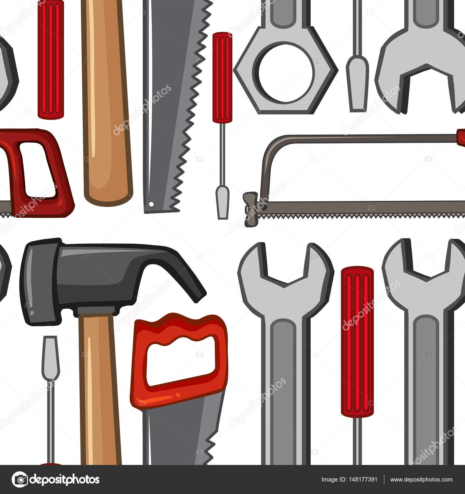 Seamless background with handtools Stock Illustration by ...