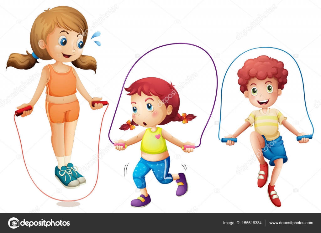 Children Jumping Rope Clipart