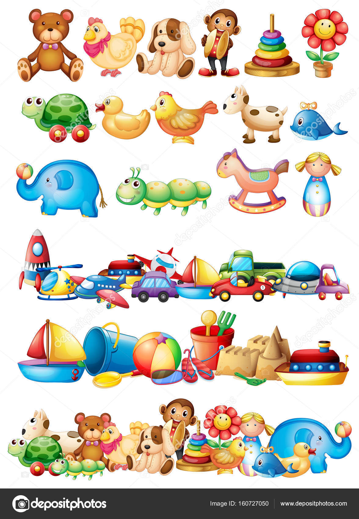 Different types of toys Stock Vector Image by ©interactimages #160727050