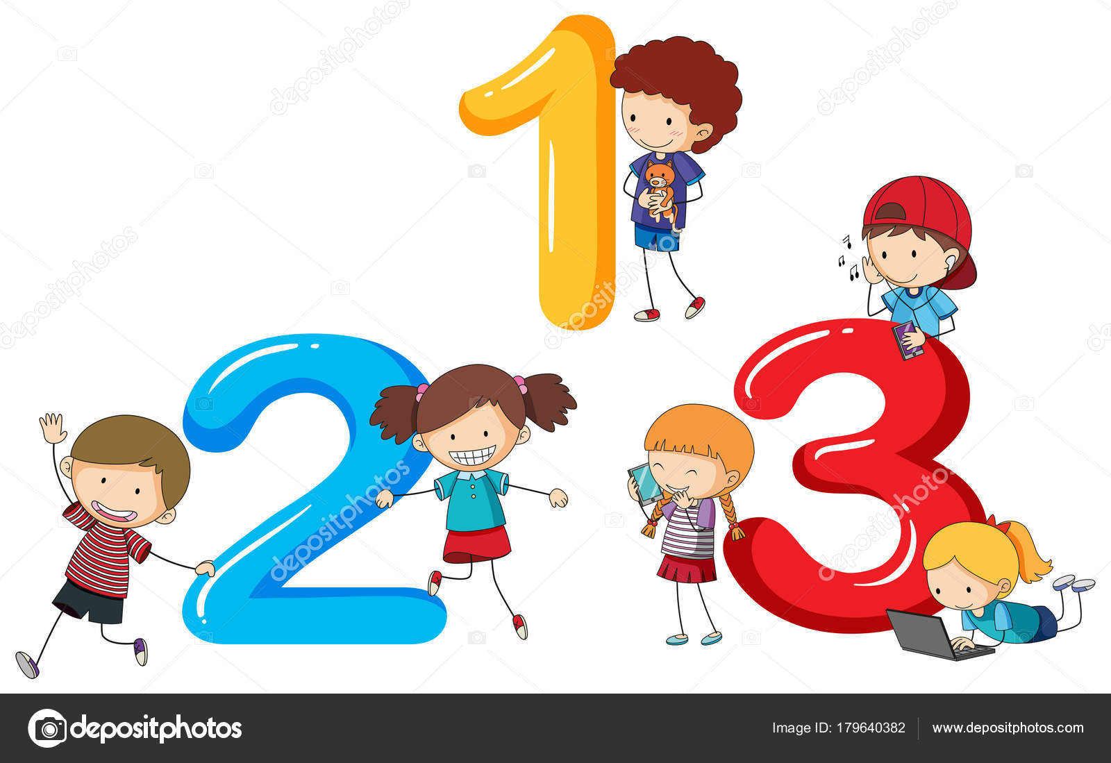 Font design for numbers one to three Stock Vector Image by ...