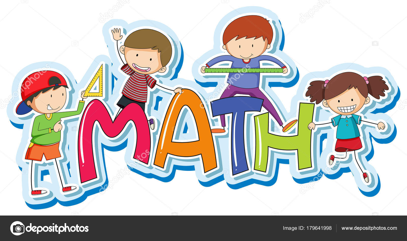 Font design for word math with happy kids Stock Vector by ...