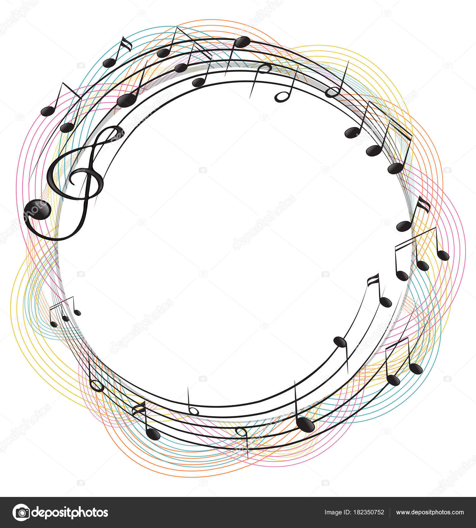 Music notes on round frame Stock Vector Image by ©interactimages #182350752