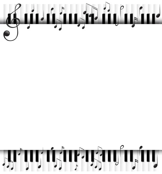 Border template with musicnotes on white background Stock Vector by ...