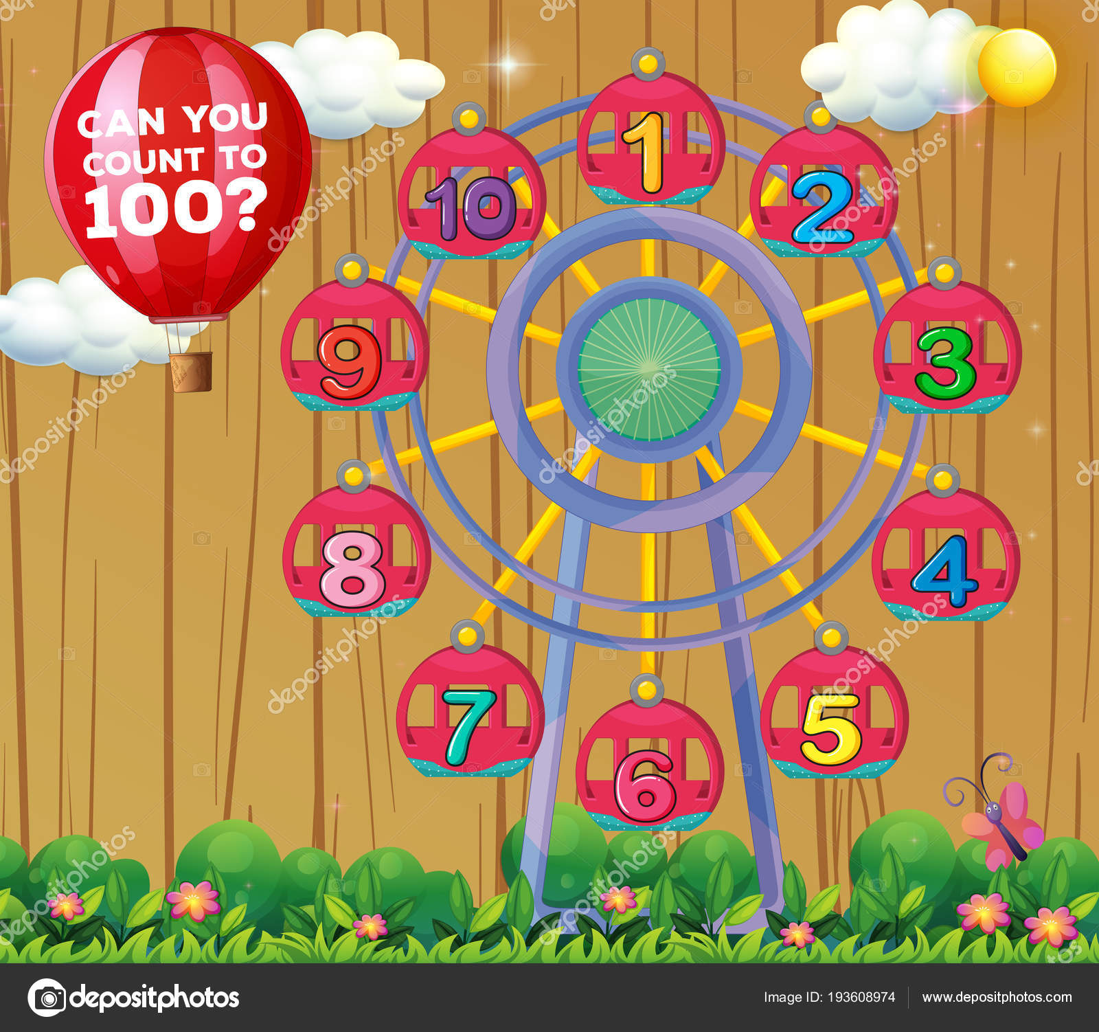 Mathematics Count Number Fair Scene Stock Vector Image by ...