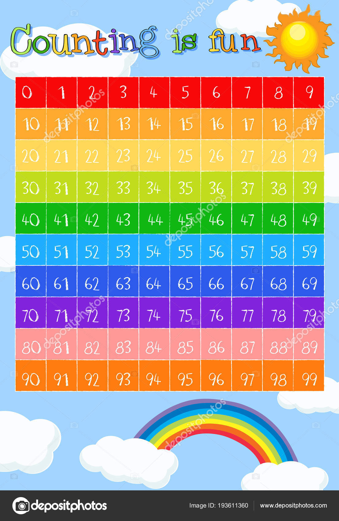 Image vectorielle Feuille de calcul mathématique pour compter jusqu'à ...