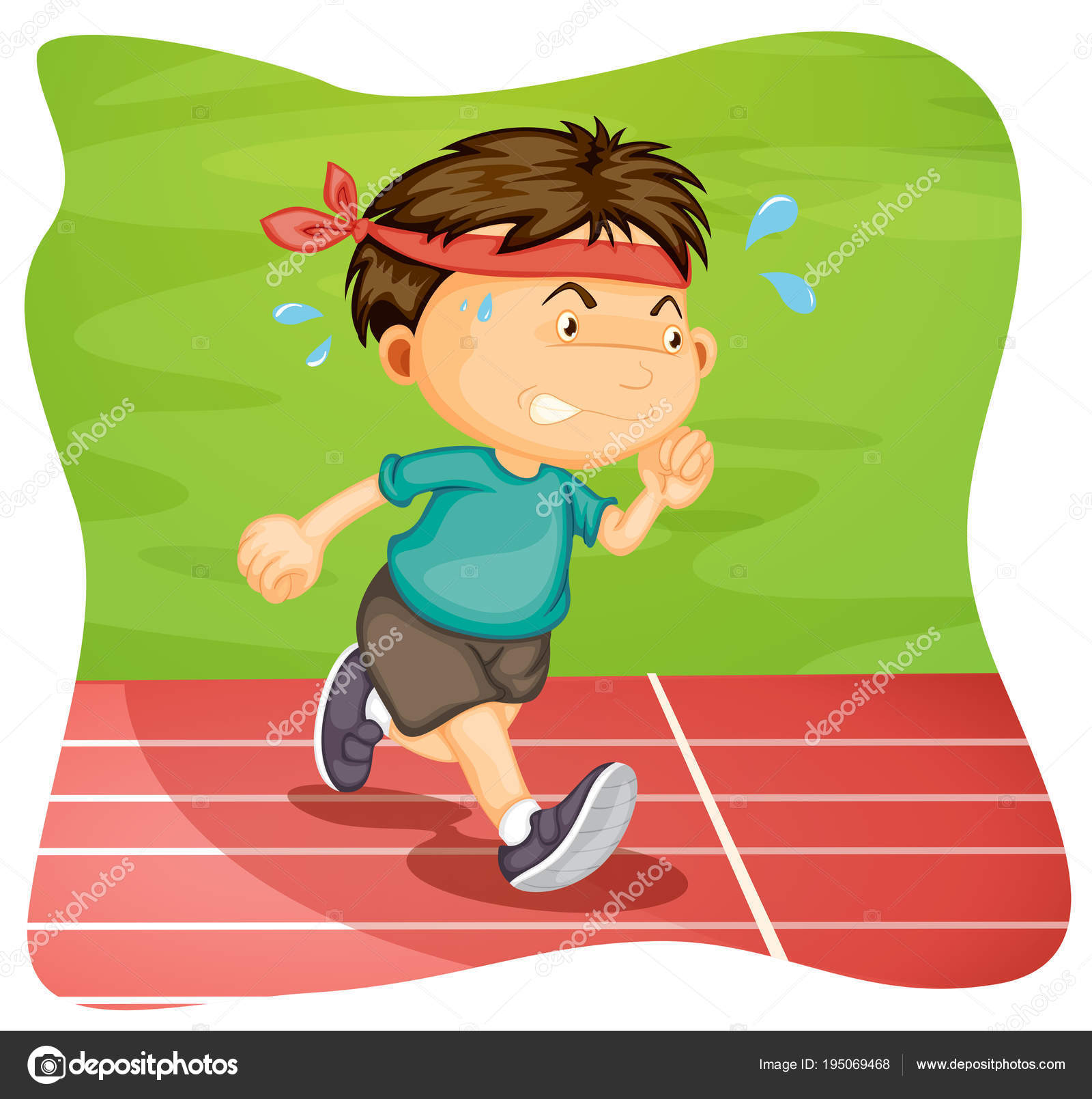 Running Track Cartoon