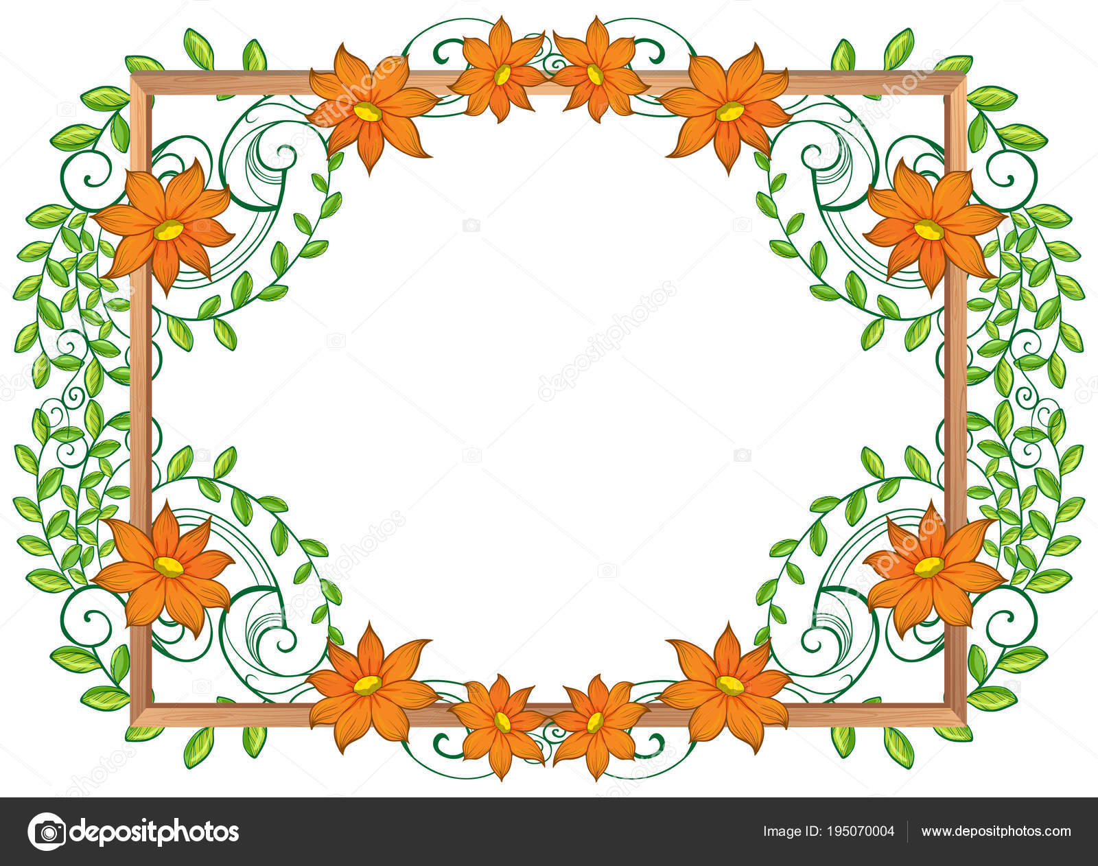 Nature Frame with Flowers and Leaf Stock Vector Image by ...