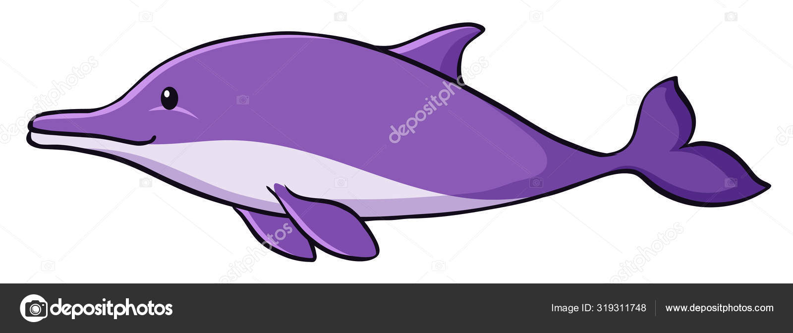 Purple dolphin on white background Stock Vector by ©interactimages ...