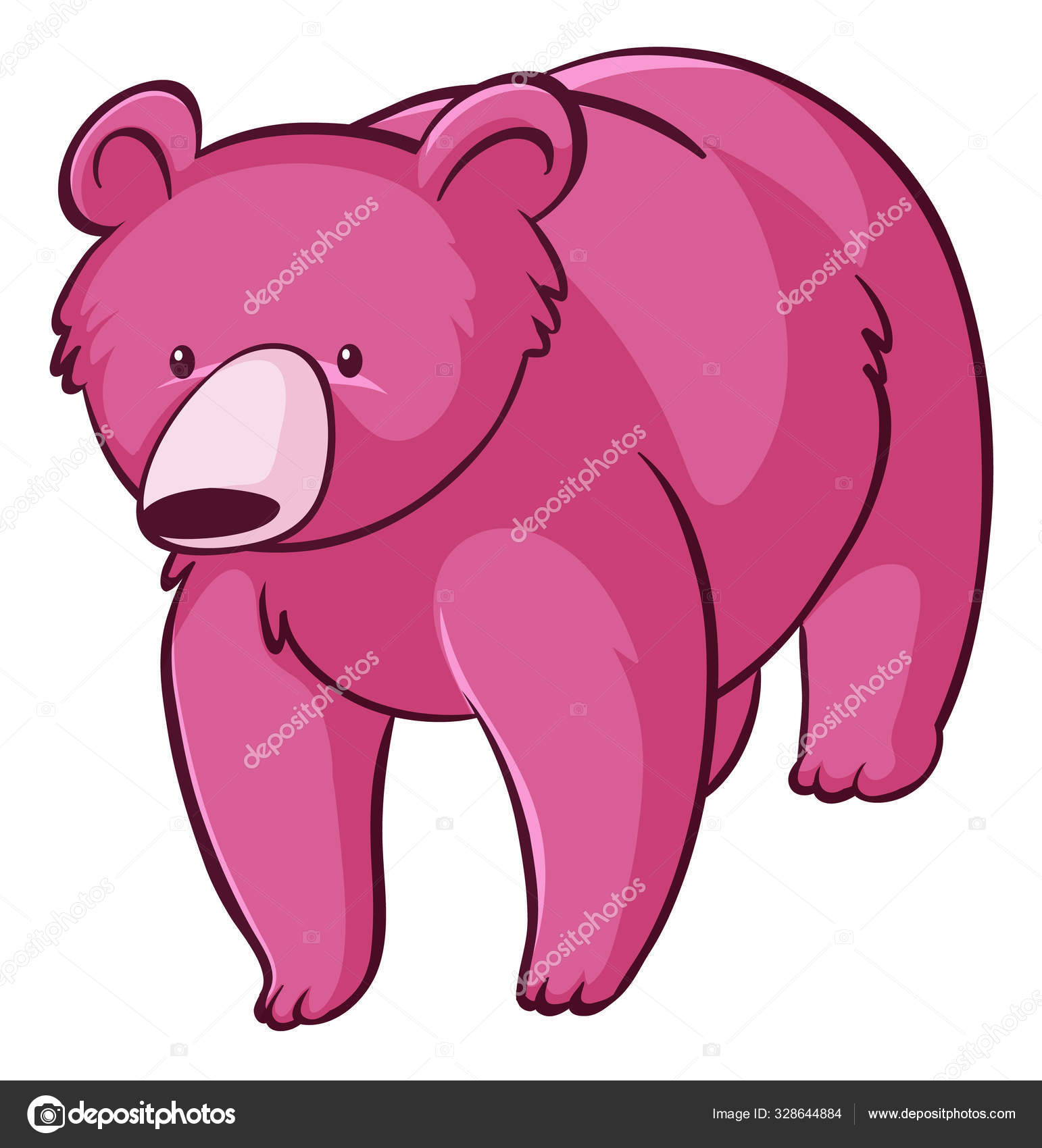 Oso rosa sobre fondo blanco Vector de stock #328644884 de ©interactimages