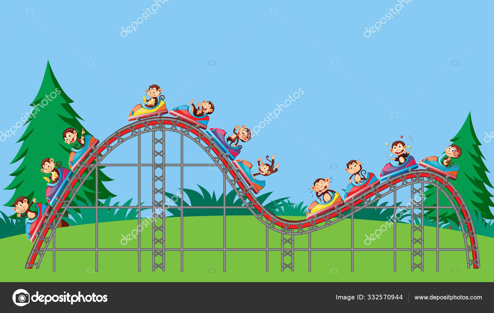Simple Cartoon Roller Coaster
