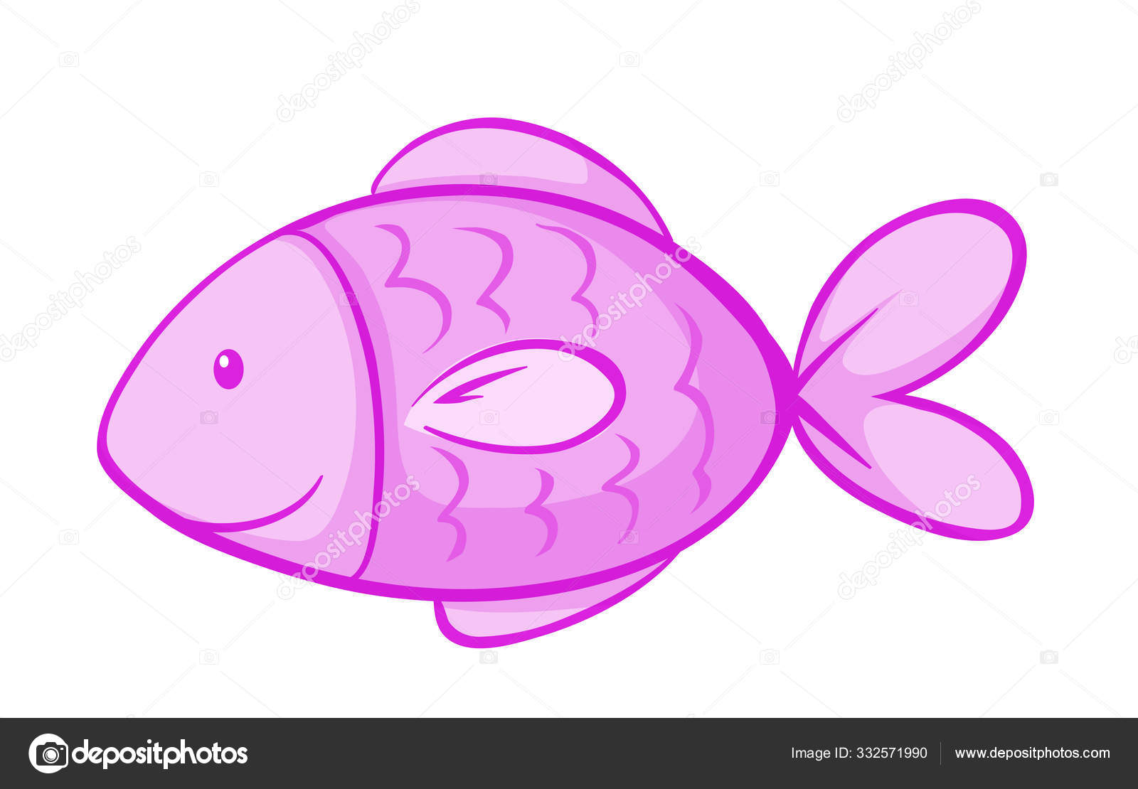 Pink fish on white background Stock Vector by ©interactimages 332571990