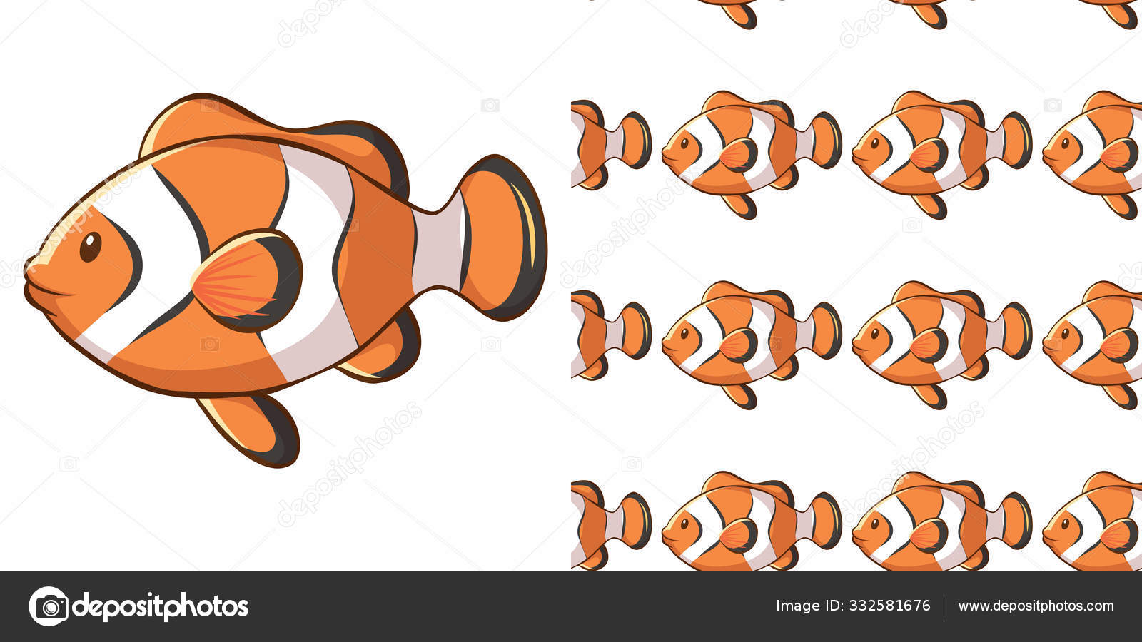 Seamless background design with clownfish Stock Vector Image by ...