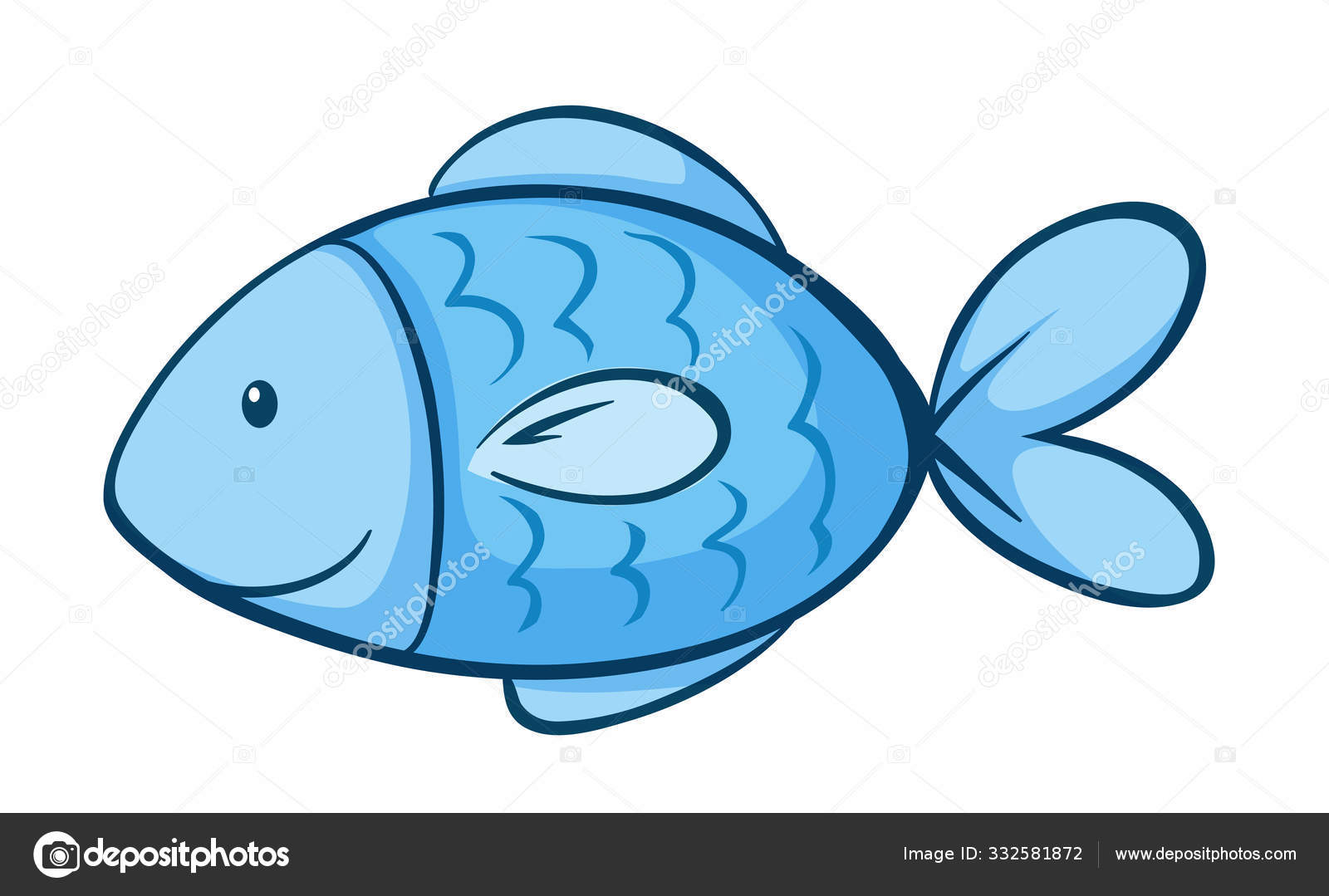 Pescado azul sobre fondo blanco Vector de stock por ©interactimages ...