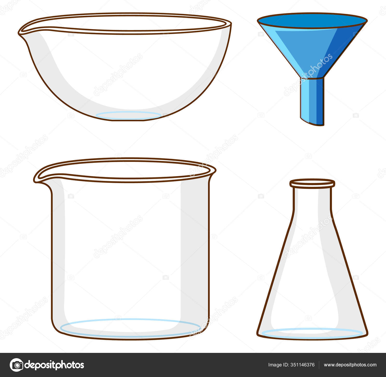 Set Science Containers White Background Illustration Stock Vector Image ...