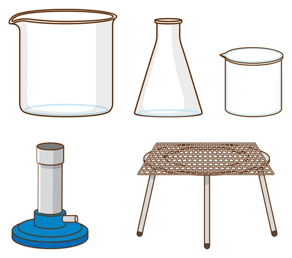 Set Science Containers White Background Illustration Stock Vector Image ...
