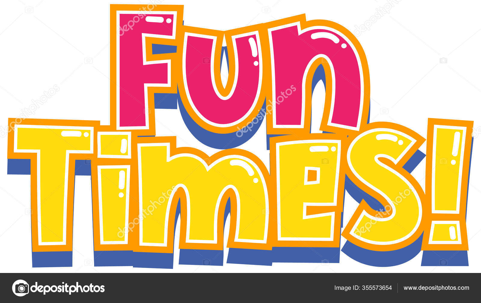 Font Design Word Fun Times White Background Illustration Stock Vector ...