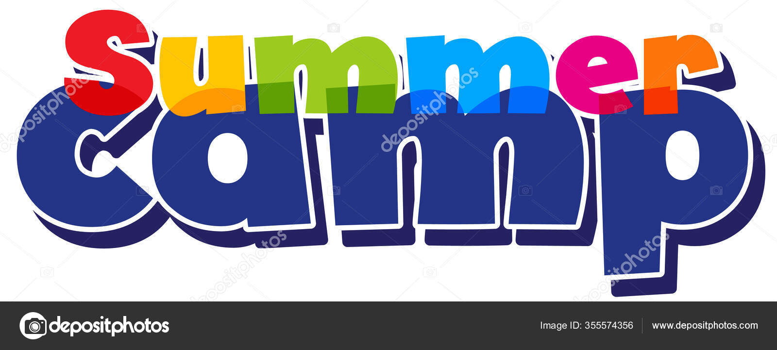 Font Design Word Summer Camp White Background Illustration Stock Vector ...