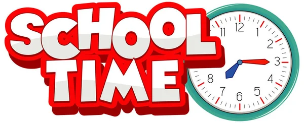 Font Design Word School Time White Background Illustration Stock Vector ...