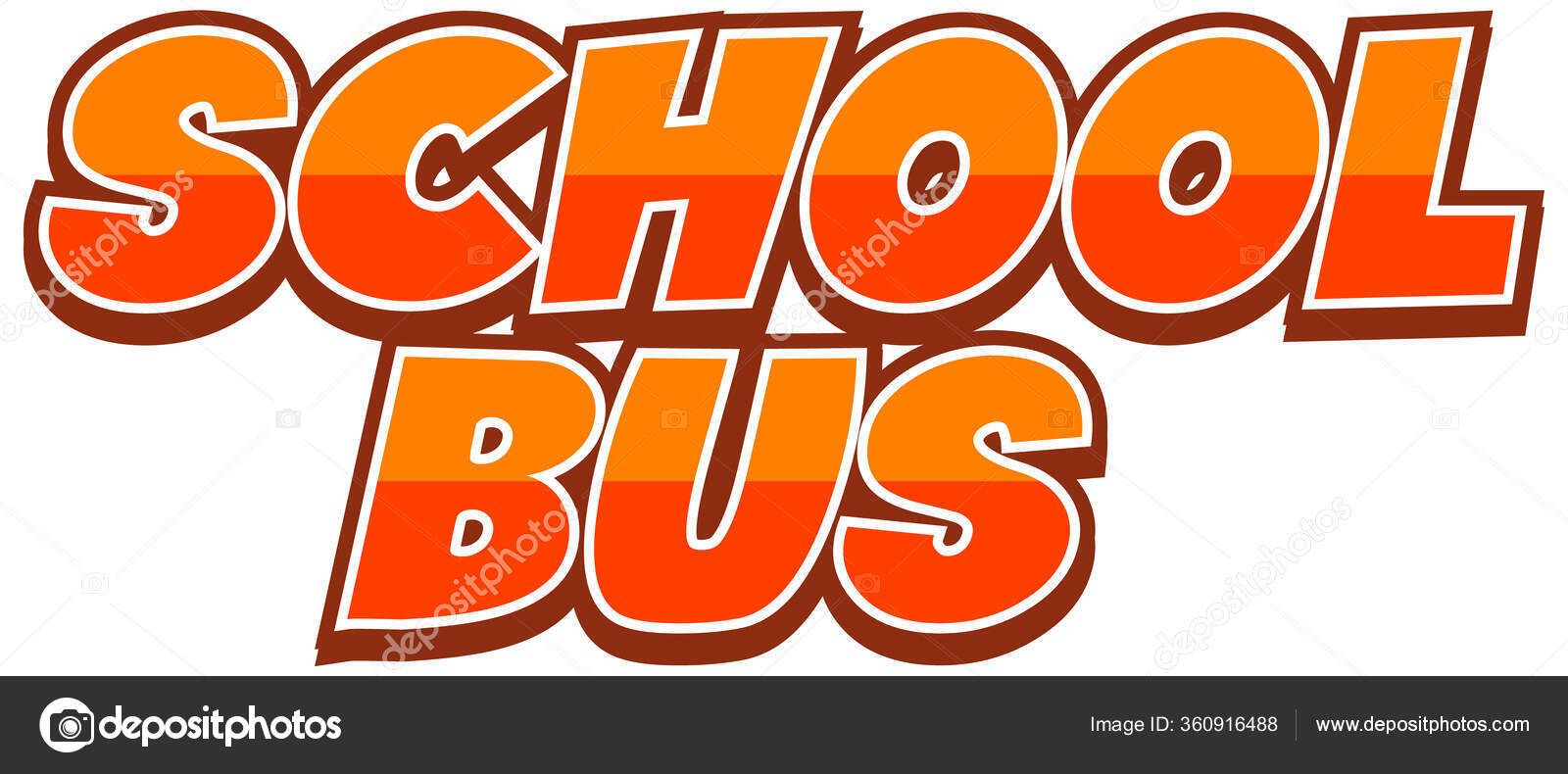 Font Design Word School Bus White Background Illustration Stock Vector ...