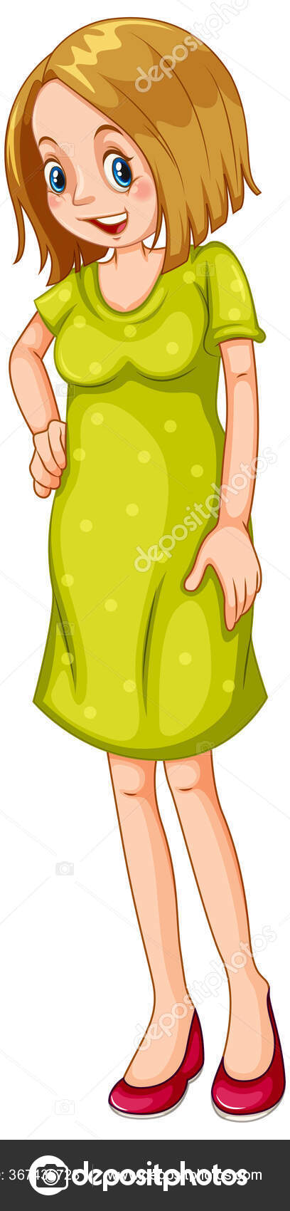 Woman Standing White Background Illustration Stock Vector Image by ...