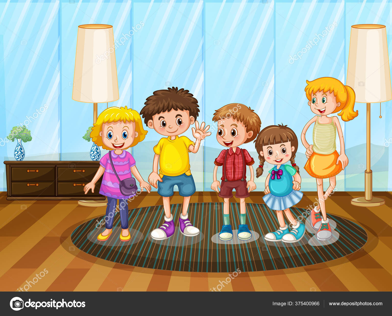 Group Kids Home Illustration Stock Vector Image by ©interactimages ...
