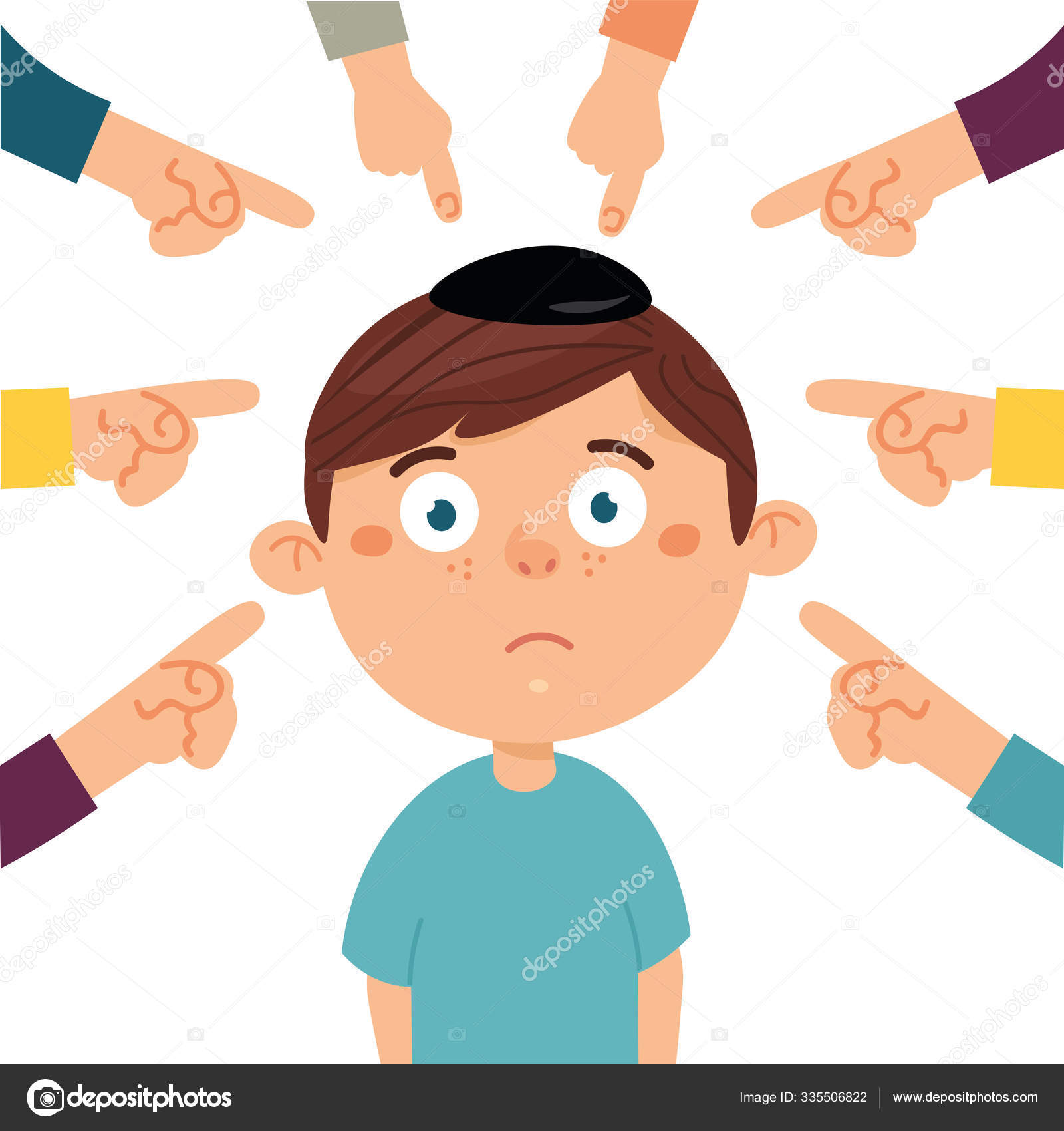 Concepto de acoso social y cibernético . Vector de stock #335506822 de ©a_compot