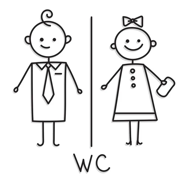 WC icon. Toilet door plate icon. Bathroom plate. Men and women WC sign ...