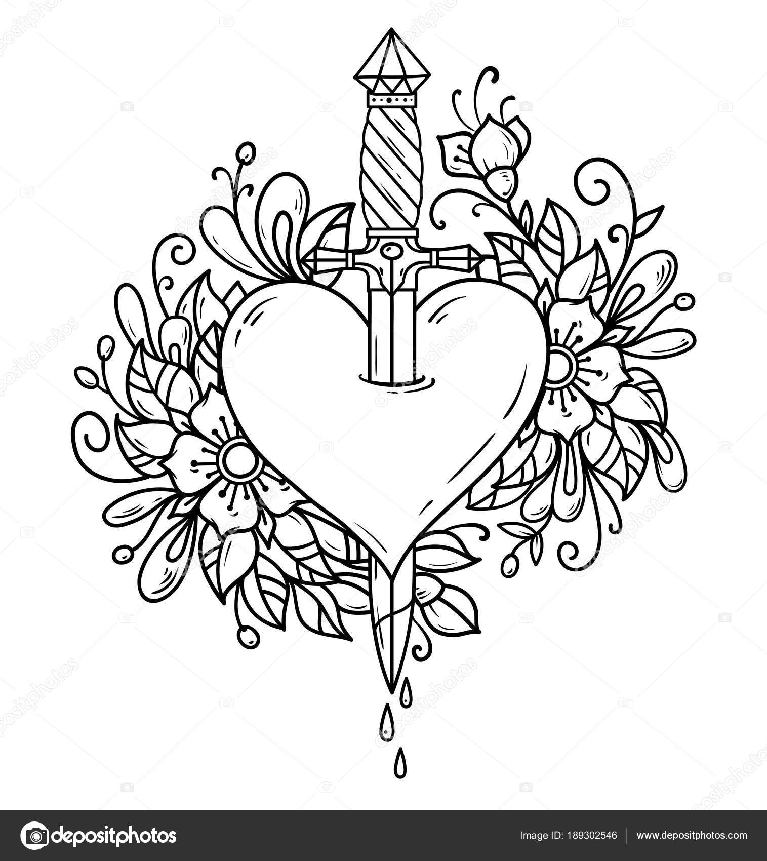 Bleeding Heart With Dagger