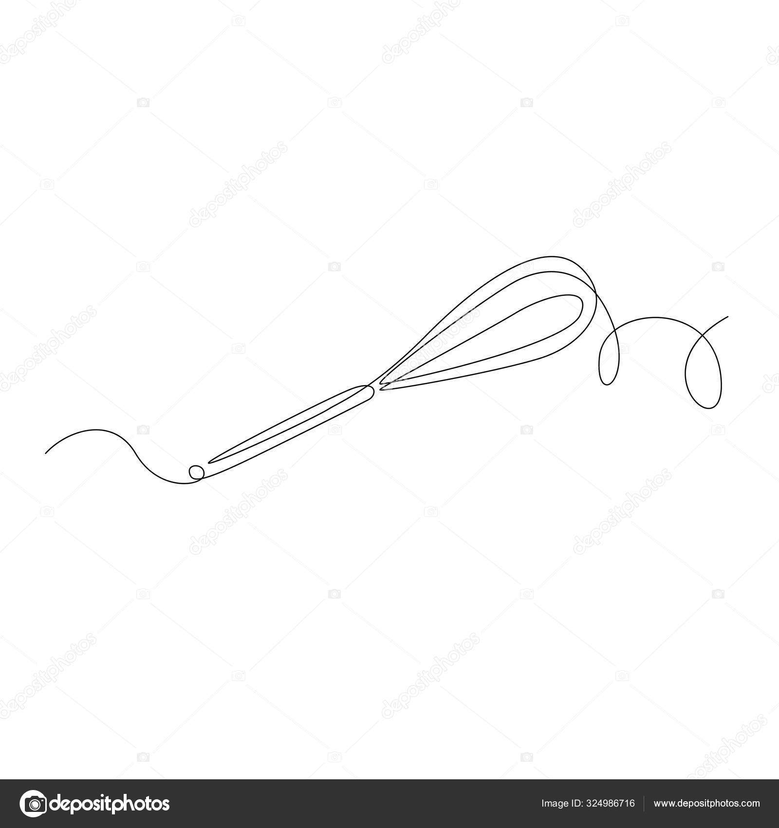 Batidor de dibujo continuo de una línea. Stock vector ilustración ...