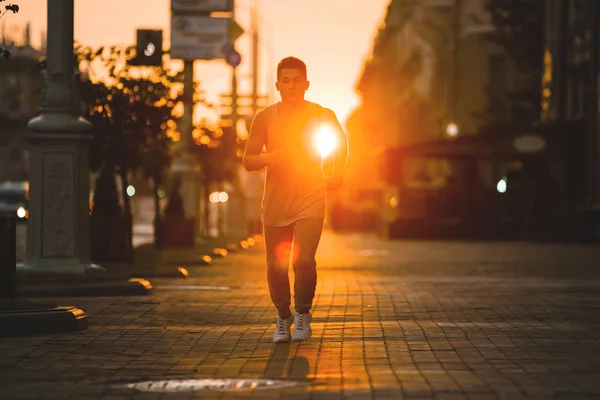 The Men is running in the morning - Stock Image - Everypixel