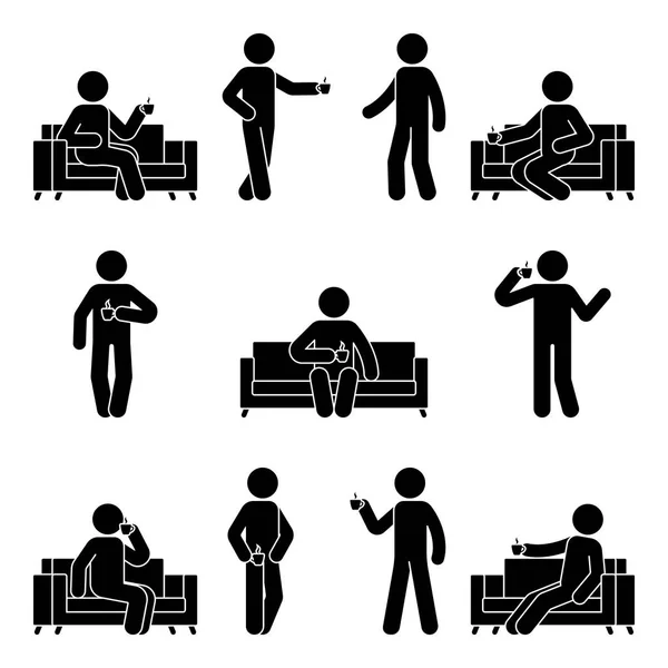 Man lazy sofa Vector Art Stock Images | Depositphotos