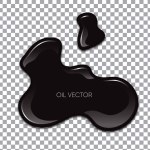 Realistic Black Oil Isolated Transparent Background Vector Illustration ...