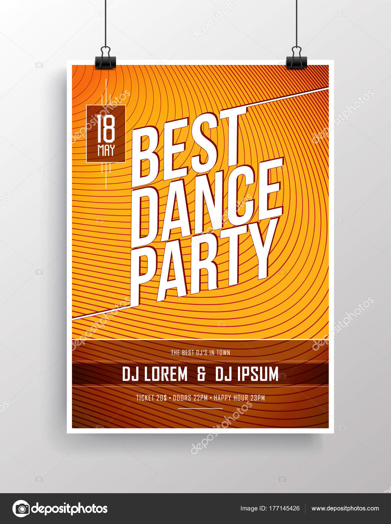 Vector Dance Party Flyer Design Eye Catching Background Stock Vector by ...