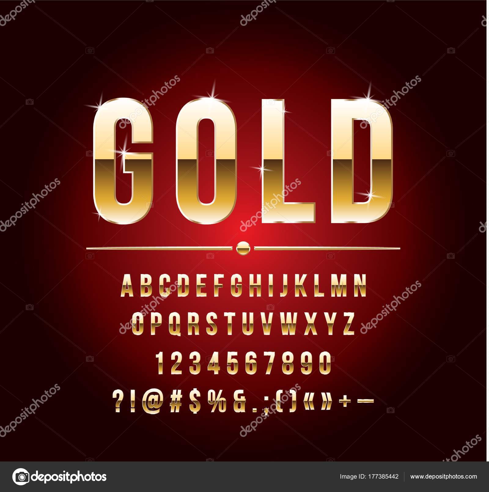 High Quality Gold Effect Vector Letters Vector Illustration Stock ...