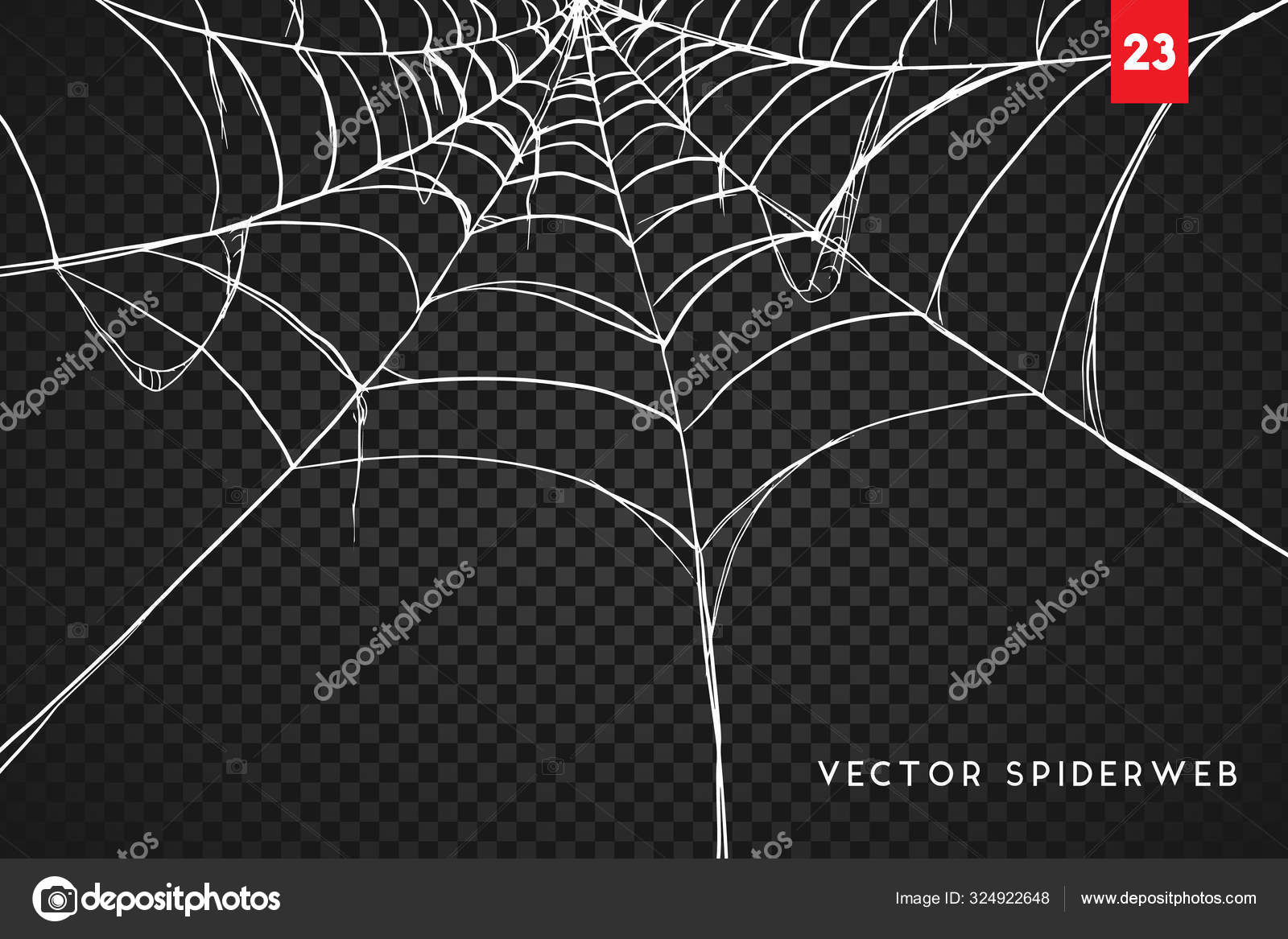 Cobweb Set Halloween Design Isolated Black Background Stock Vector by ...