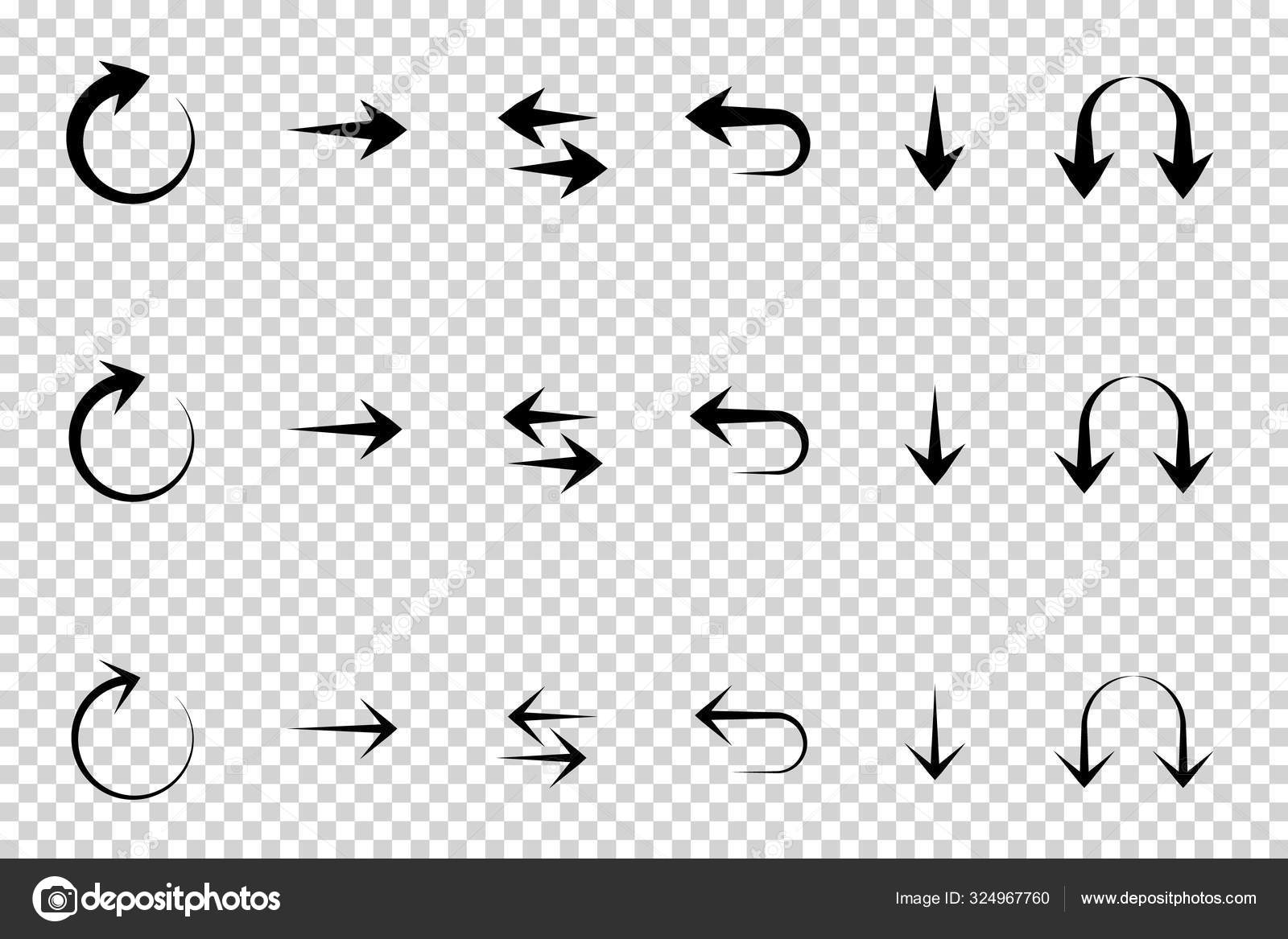 Arrows Vector Set Flat Different Arrows Isolated Transparent Background Stock Vector by ...