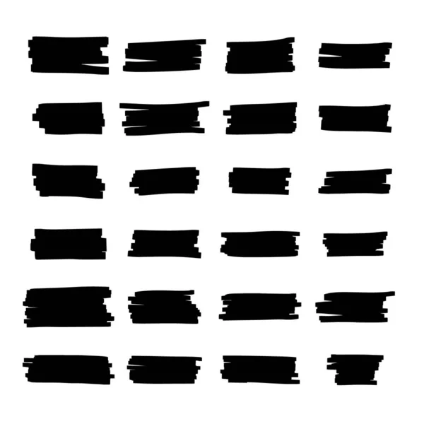 Vector Brush Pen Black Underline Hand Drawn Highlight Black Text ...